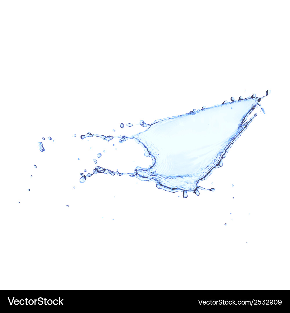 Blue water splash isolated on white Royalty Free Vector