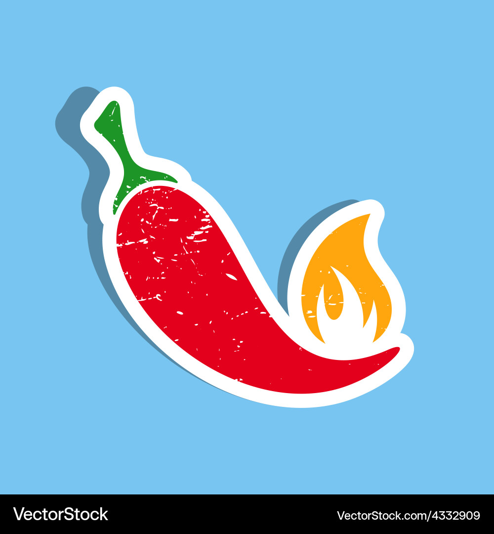 Chilli pepper label Royalty Free Vector Image - VectorStock