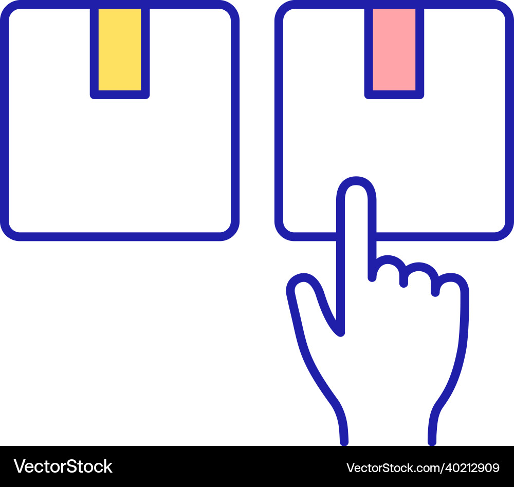 Choosing product rgb color icon Royalty Free Vector Image