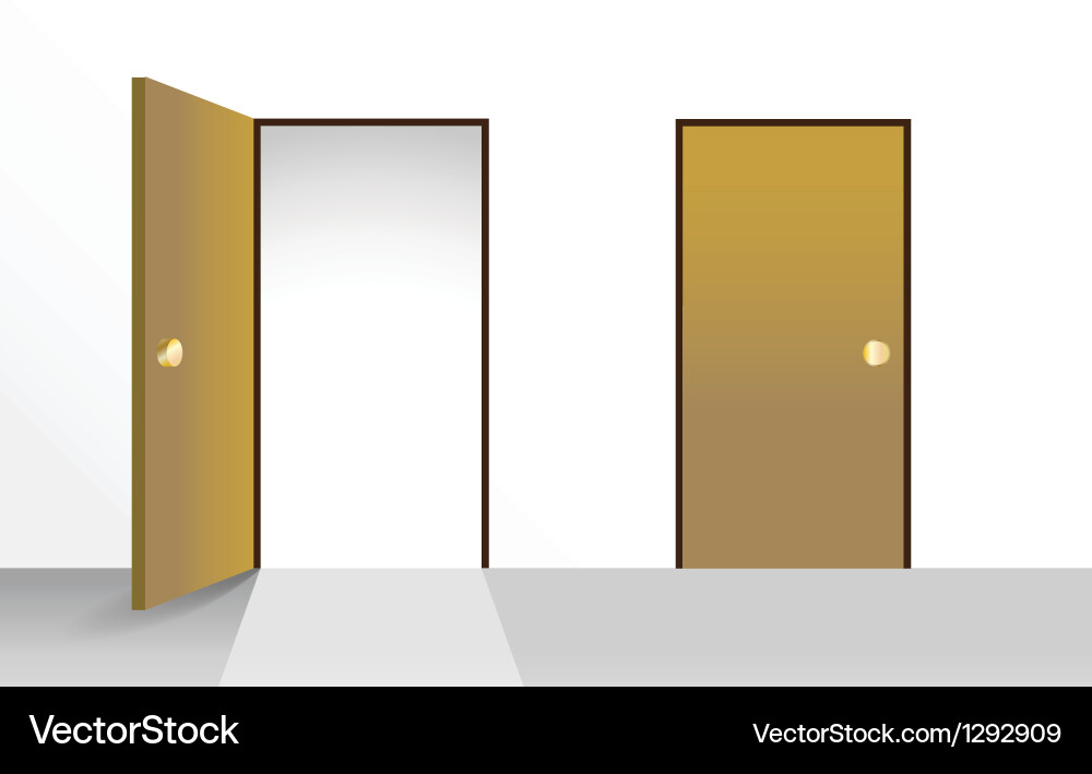 Open doors Royalty Free Vector Image - VectorStock