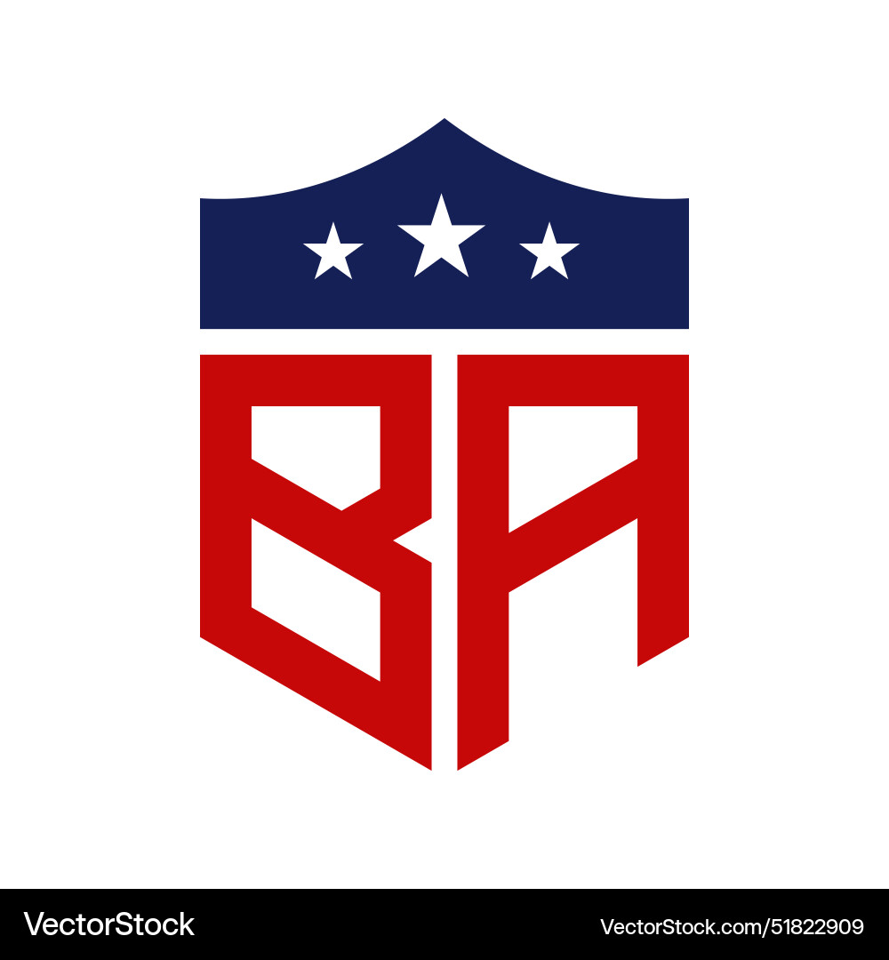 Patriotic ba logo design letter Royalty Free Vector Image