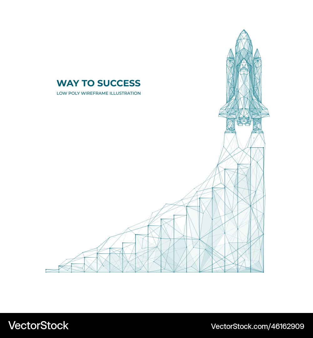 Space shuttle launch and growth chart Royalty Free Vector