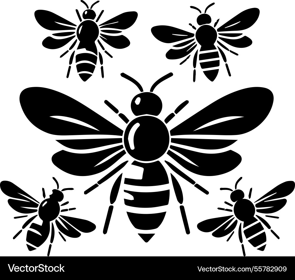 Stylized bee silhouette Royalty Free Vector Image