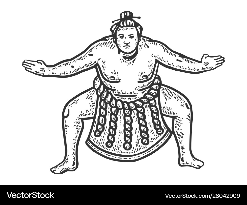 Sumo wrestler sketch Royalty Free Vector Image