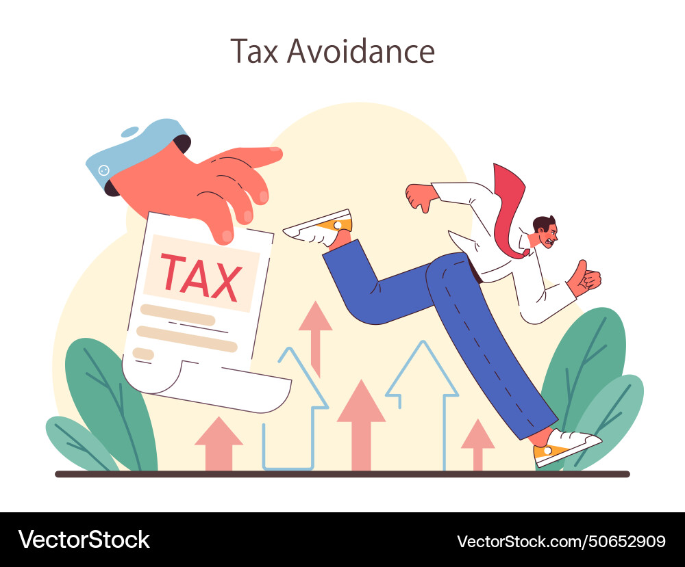 Tax avoidance financial efficiency budgeting Vector Image
