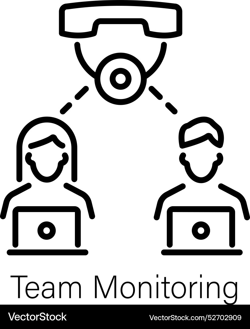 Team monitoring Royalty Free Vector Image - VectorStock