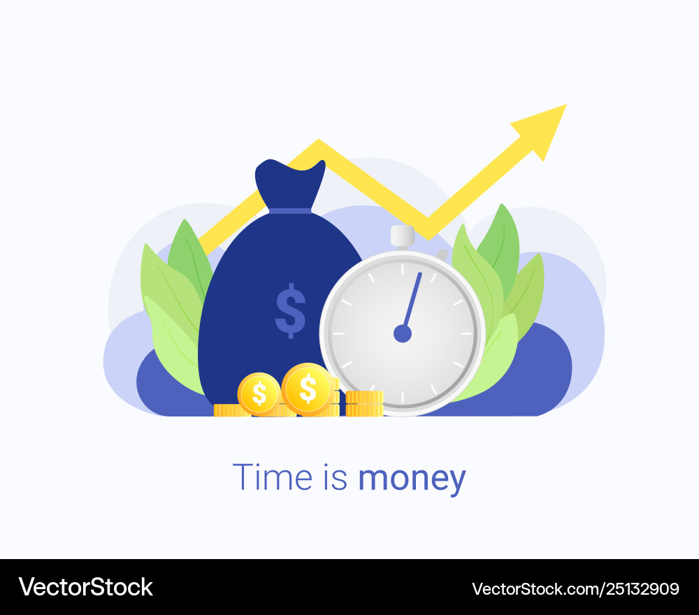 Time is money concept Royalty Free Vector Image