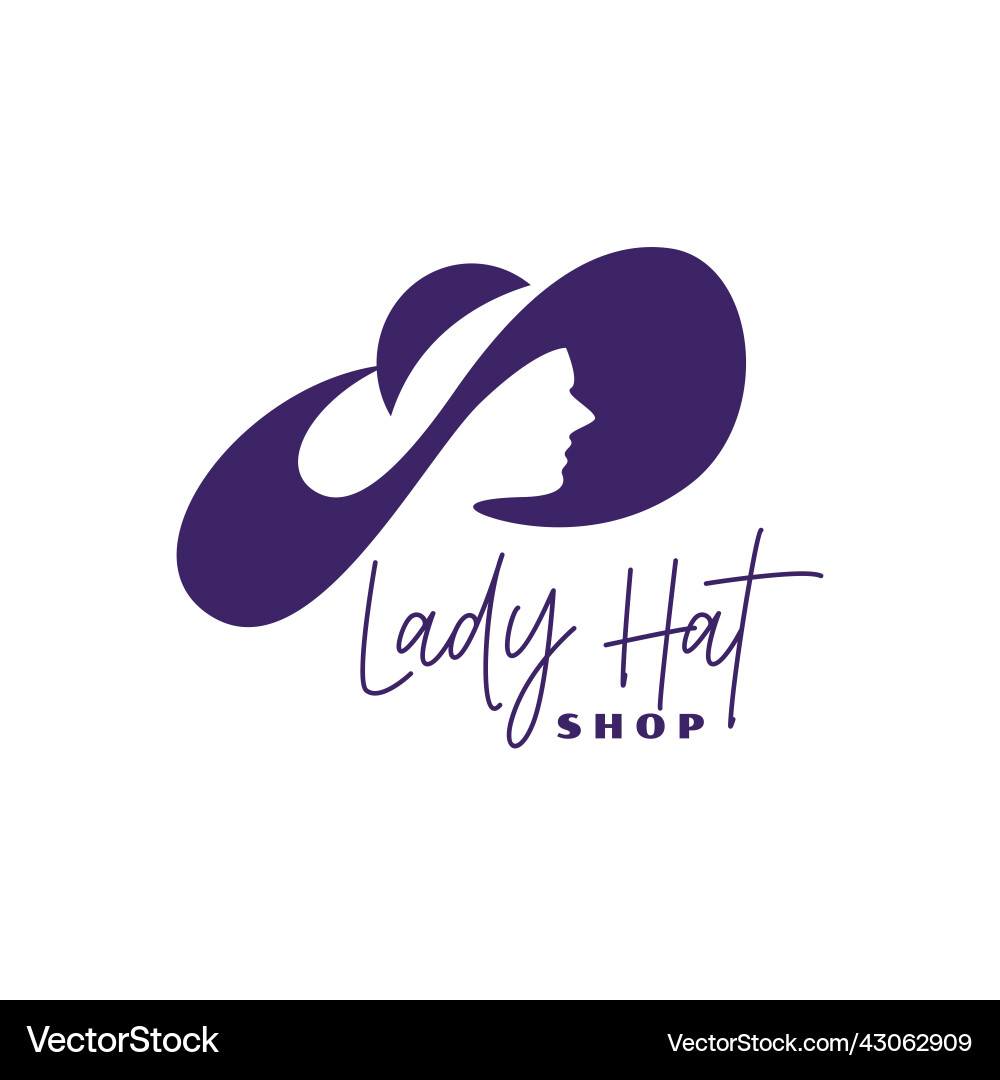 Woman and hat logo design template Royalty Free Vector Image