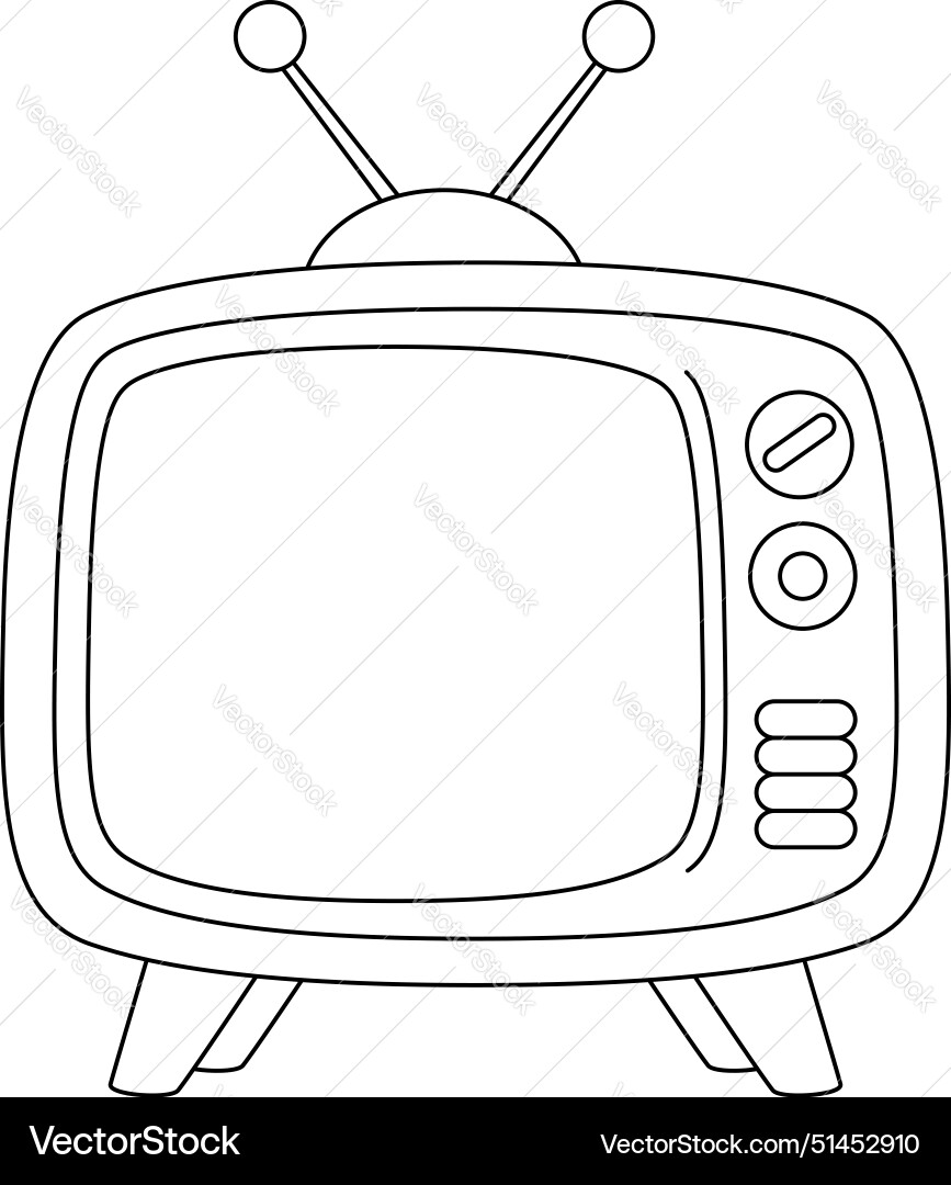 A cute television isolated on white background Vector Image