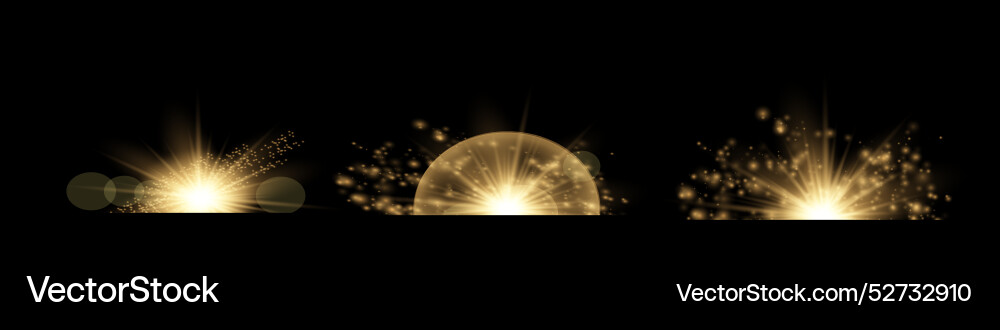 Abstract image of lighting flare set Royalty Free Vector