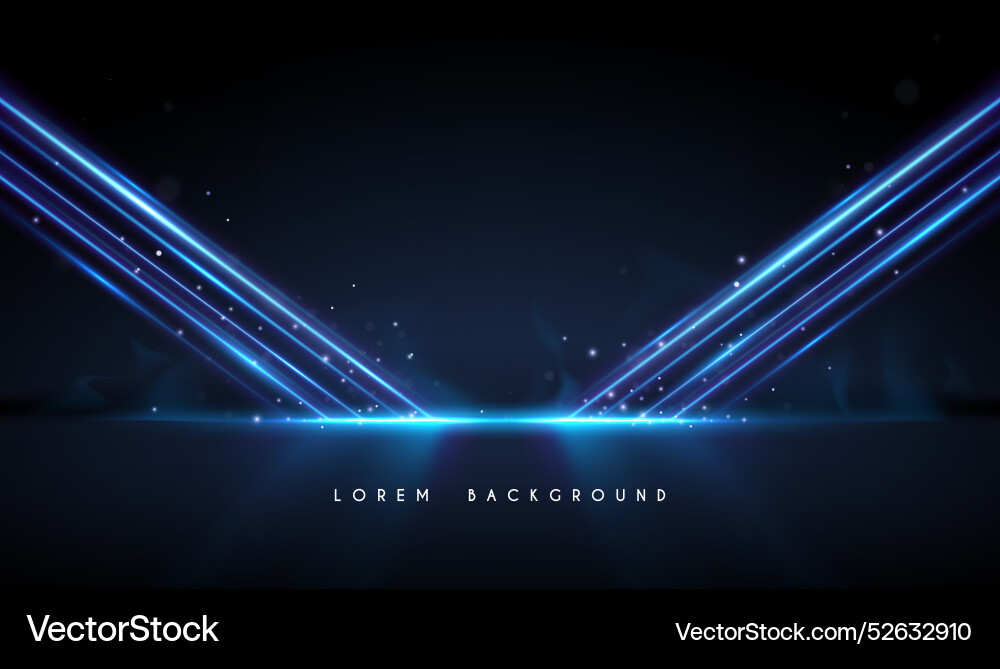 Blue light rays effect with sparks Royalty Free Vector Image