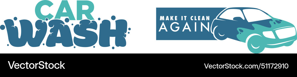 Car wash service logo set Royalty Free Vector Image