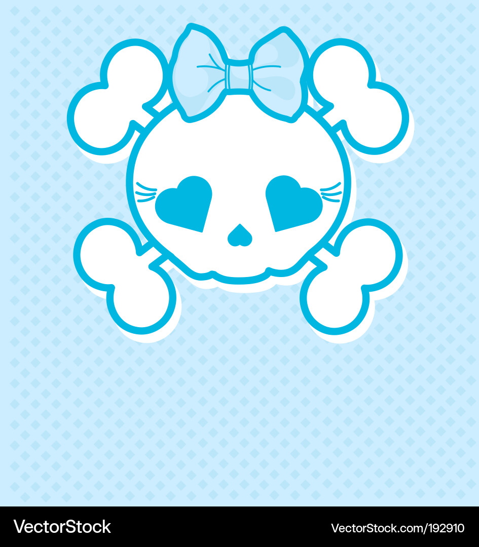 Cute Cartoon Skull Royalty Free Vector Image - VectorStock