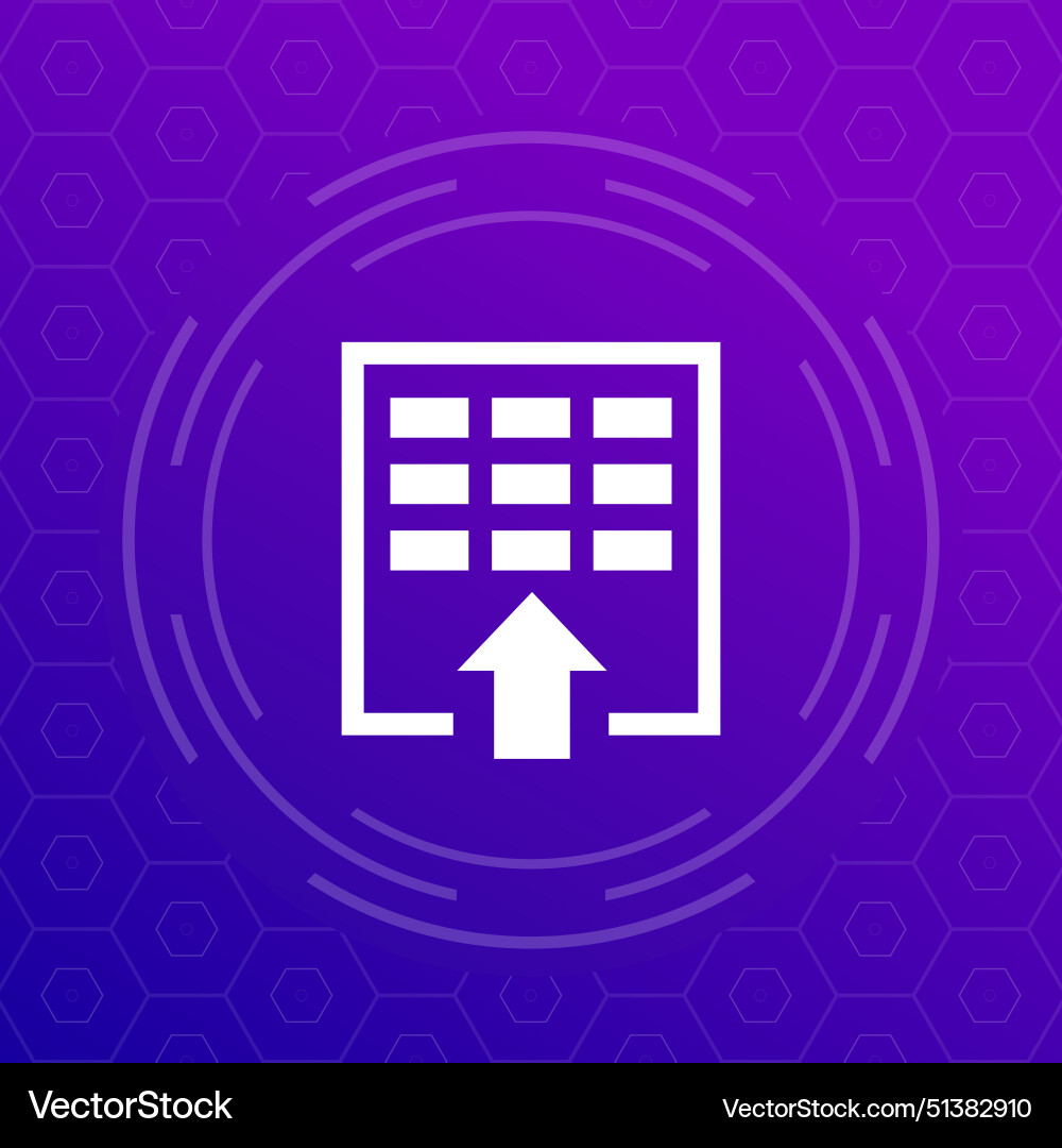 Import icon with a spreadsheet Royalty Free Vector Image