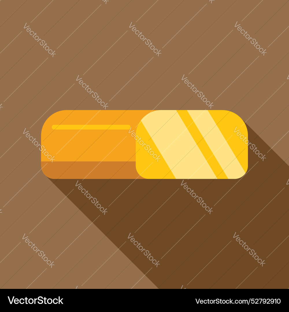 Loaf of white bread casting long shadow on brown Vector Image