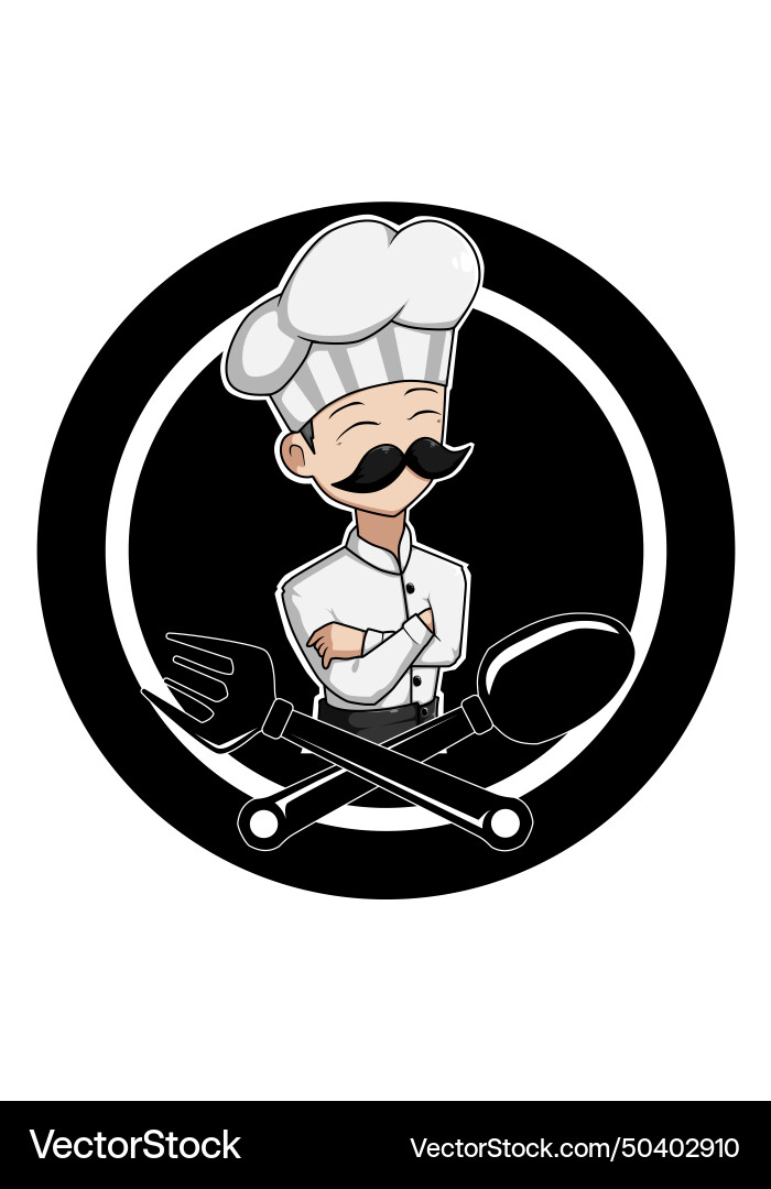 Master old chef cartoon Royalty Free Vector Image