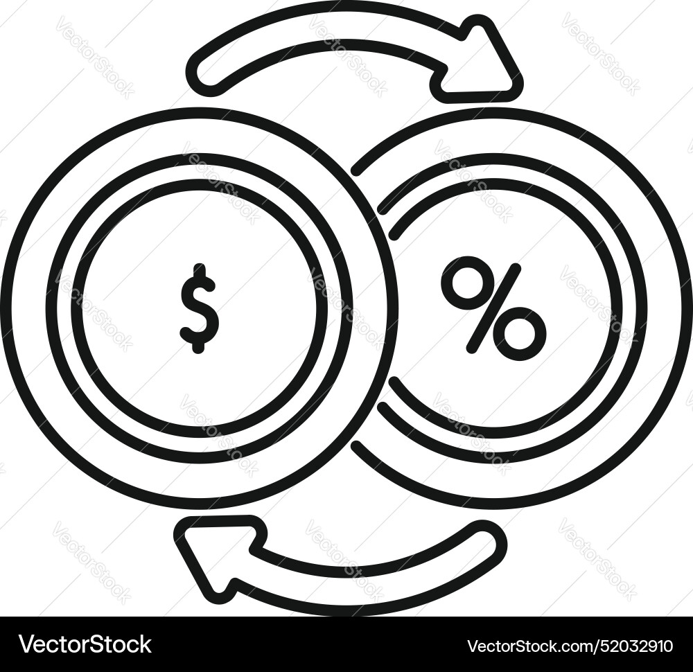 Money exchange icon showing converting currency Vector Image