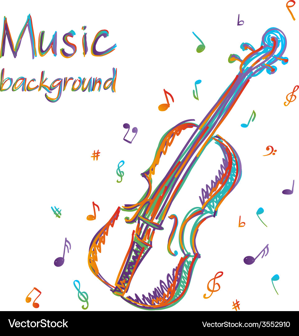 Musical Notes Violin Background Royalty Free Vector Image