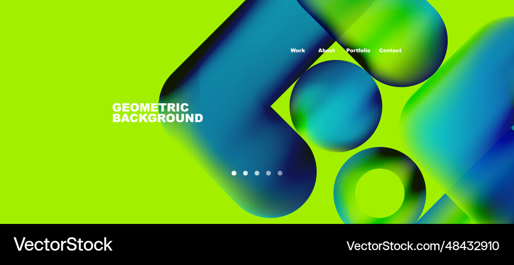 Round shapes and circles with liquid gradients Vector Image