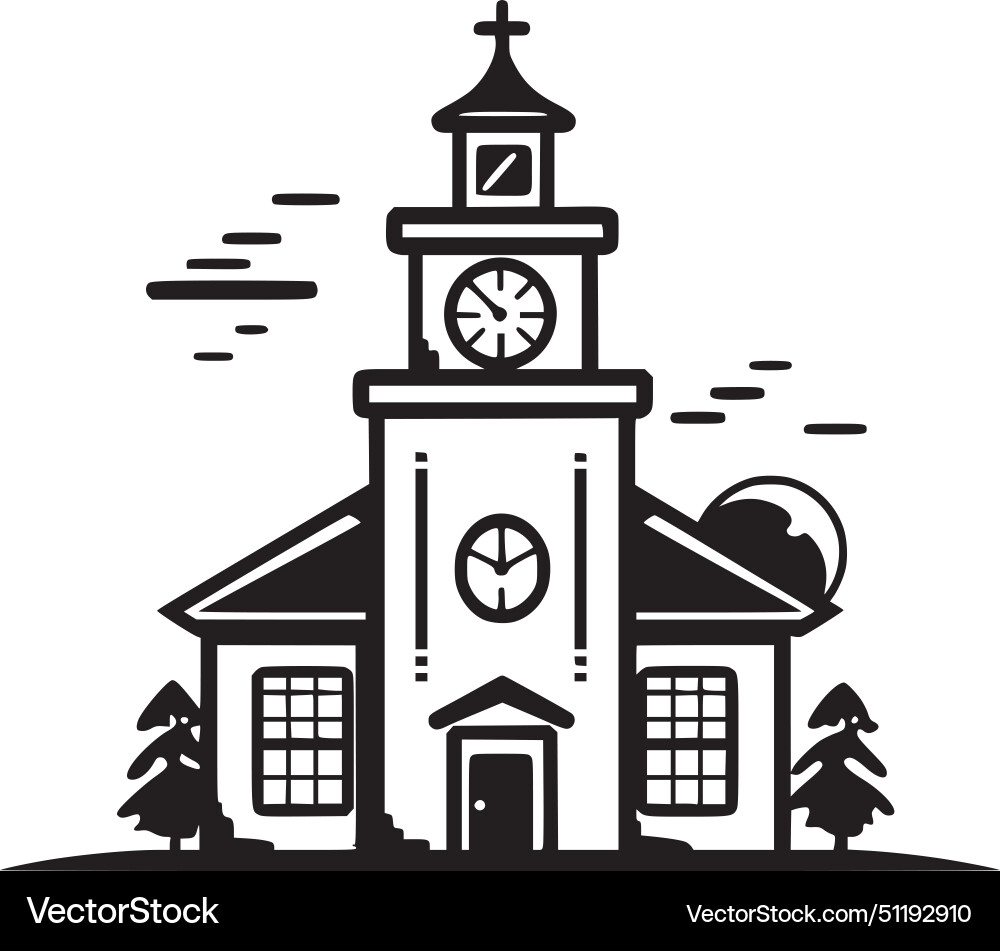 School - minimalist and flat logo Royalty Free Vector Image