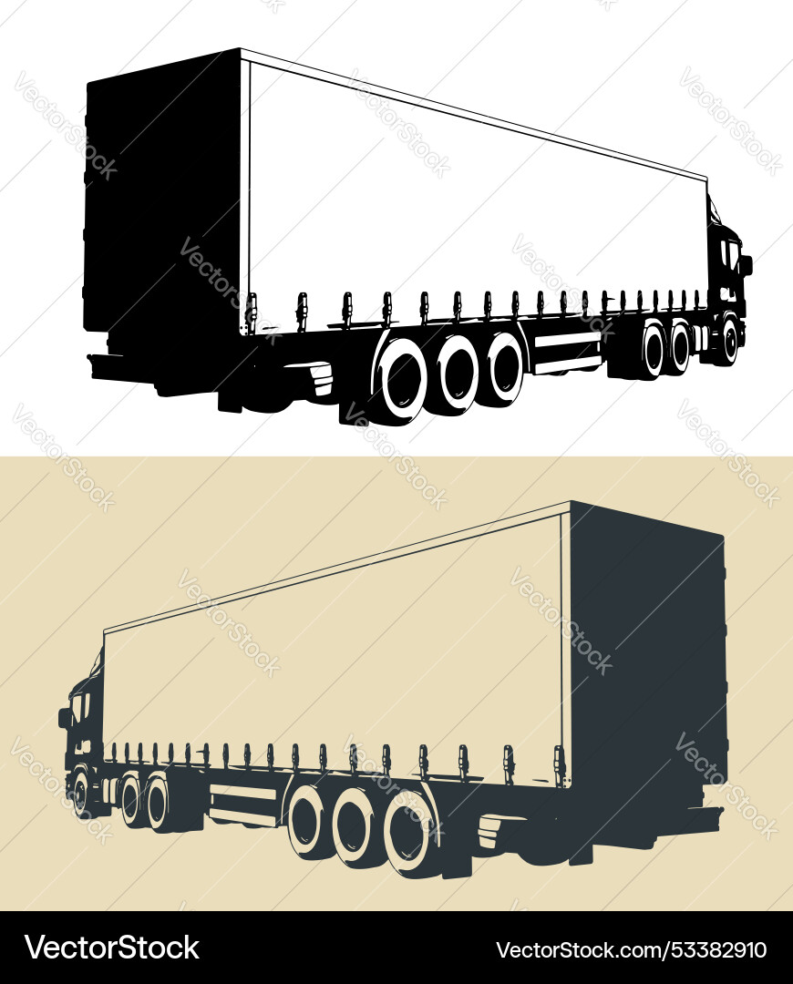 Semi truck trailer Royalty Free Vector Image - VectorStock