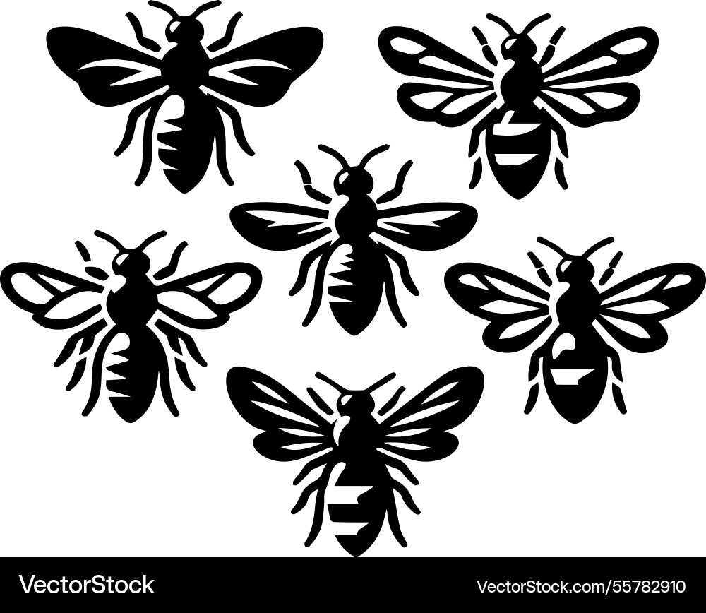 Stylized bee silhouette Royalty Free Vector Image