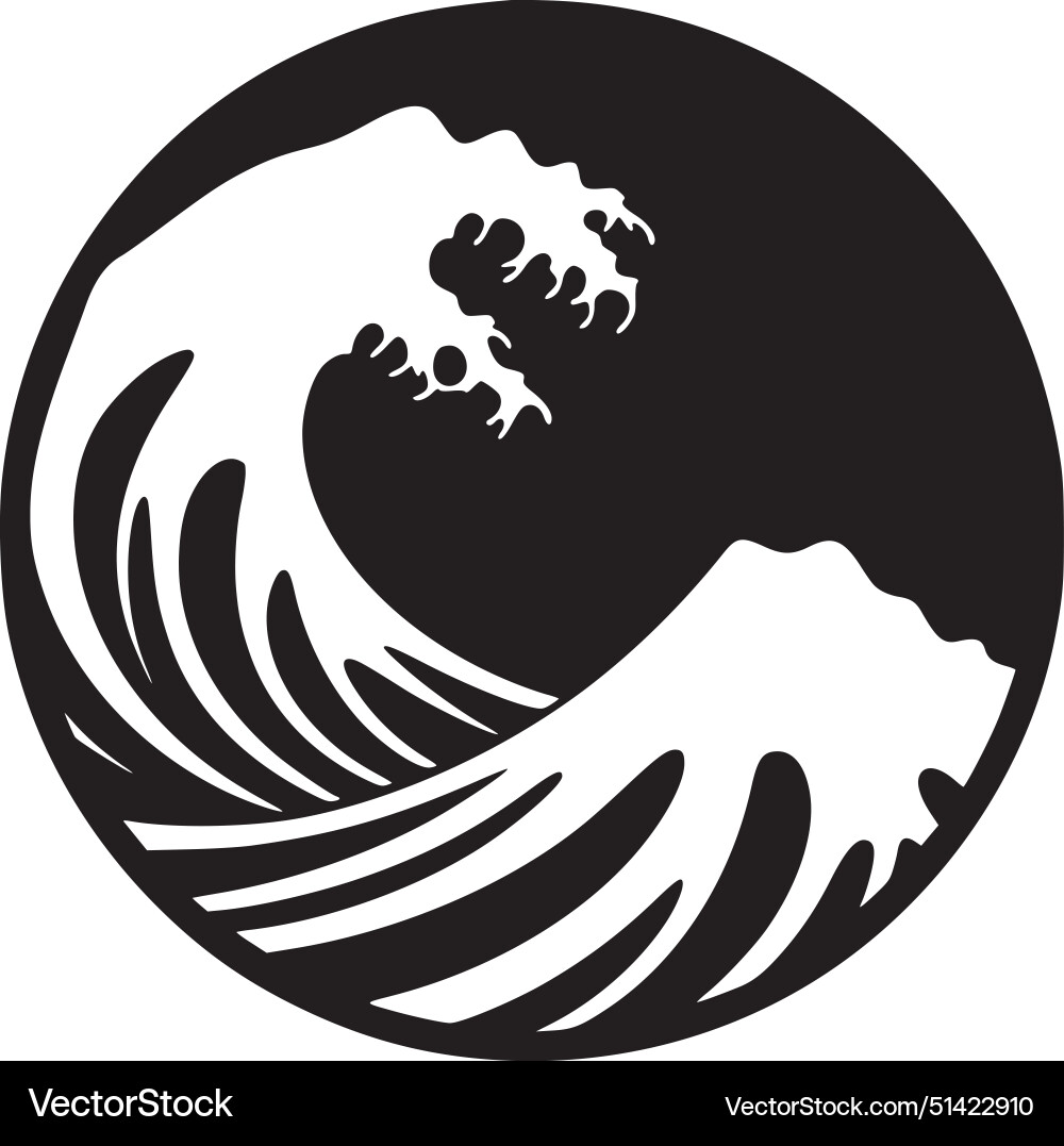 Waves - minimalist and flat logo Royalty Free Vector Image