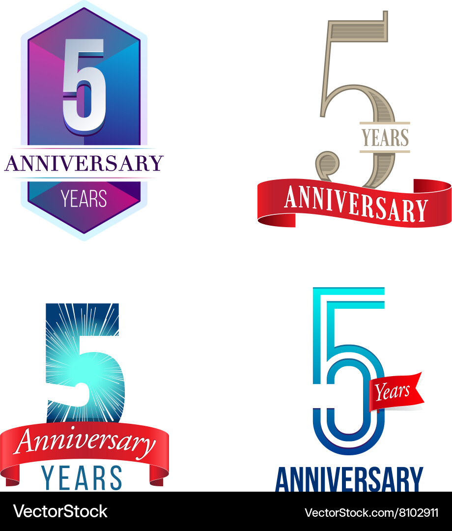5 years anniversary symbol Royalty Free Vector Image
