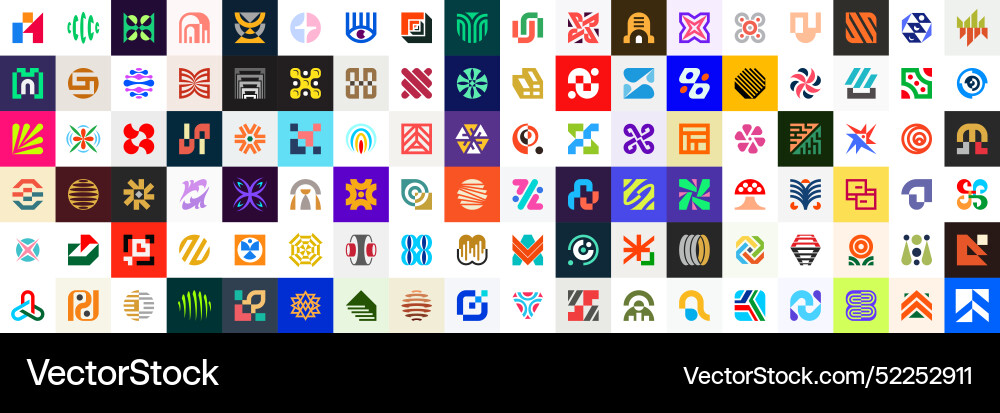 Abstract logos collection Royalty Free Vector Image