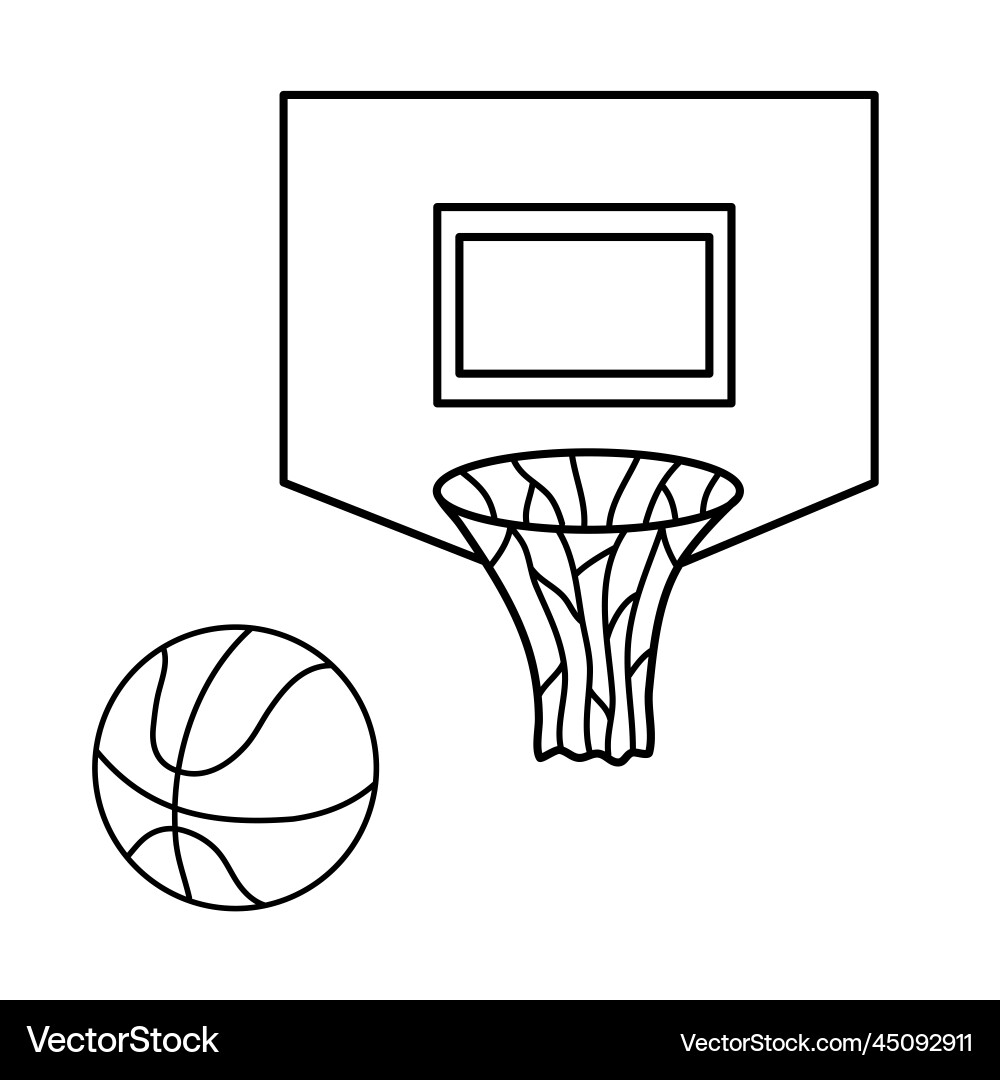 Basketball Hoop Outline Icon Royalty Free Vector Image
