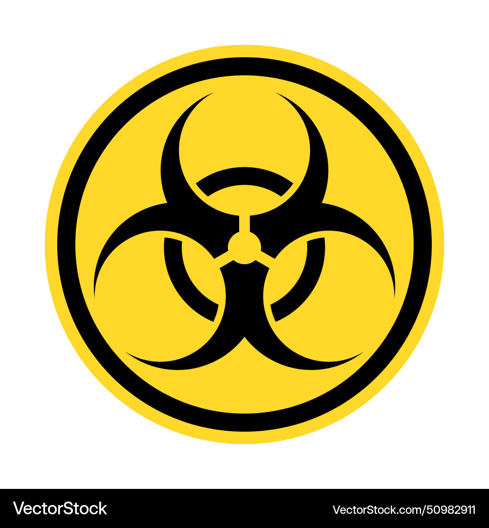 Biohazard yellow sign danger icon Royalty Free Vector Image
