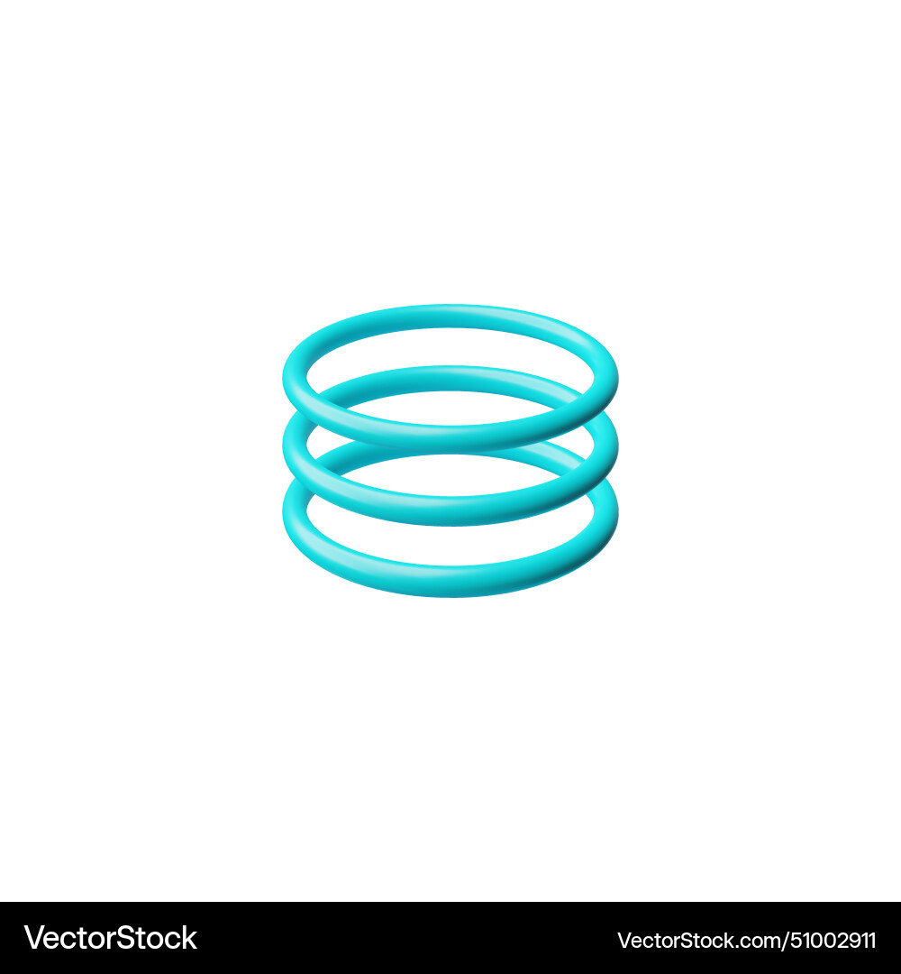 Blue rings torus 3d model icon geometric Vector Image