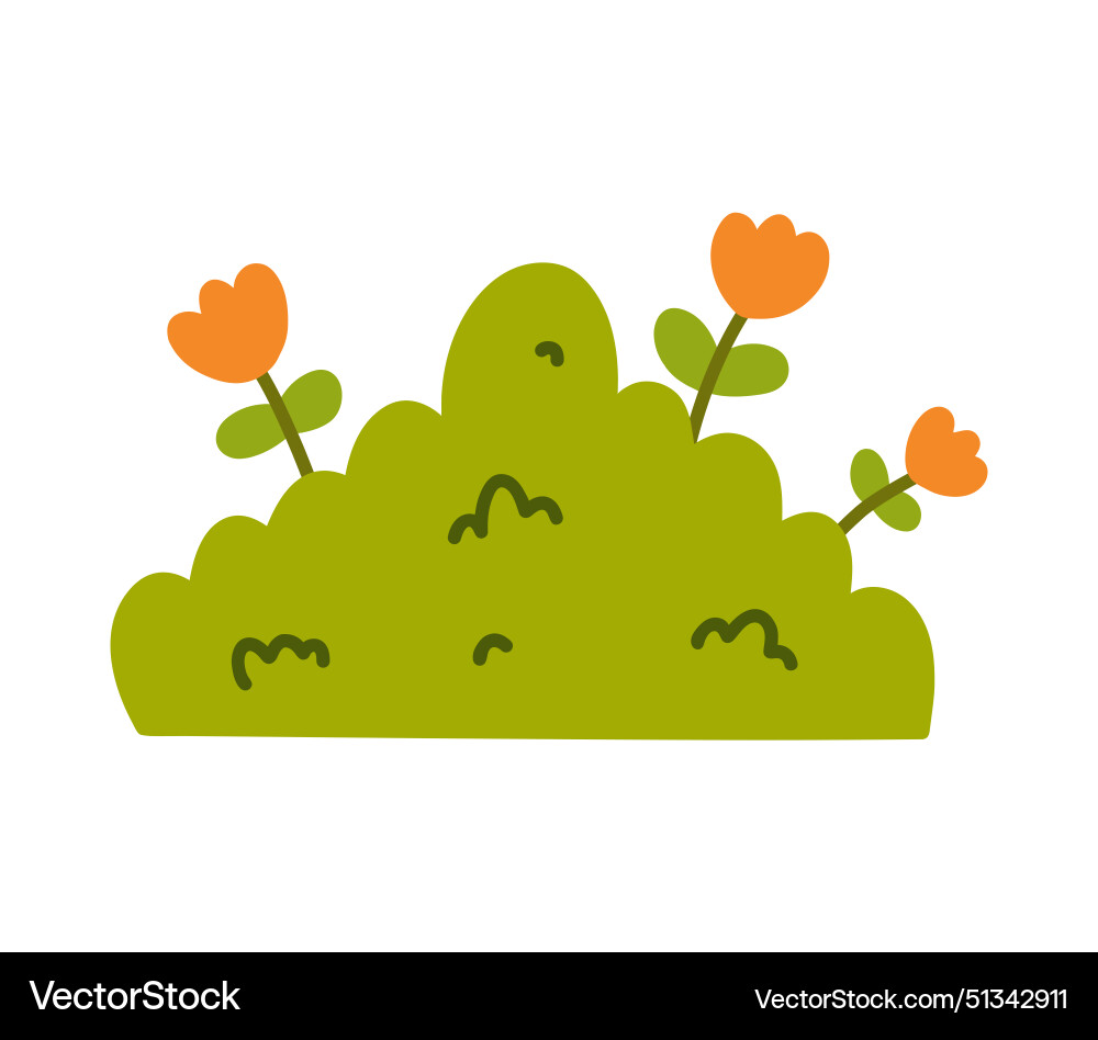 Bush with flowers Royalty Free Vector Image - VectorStock