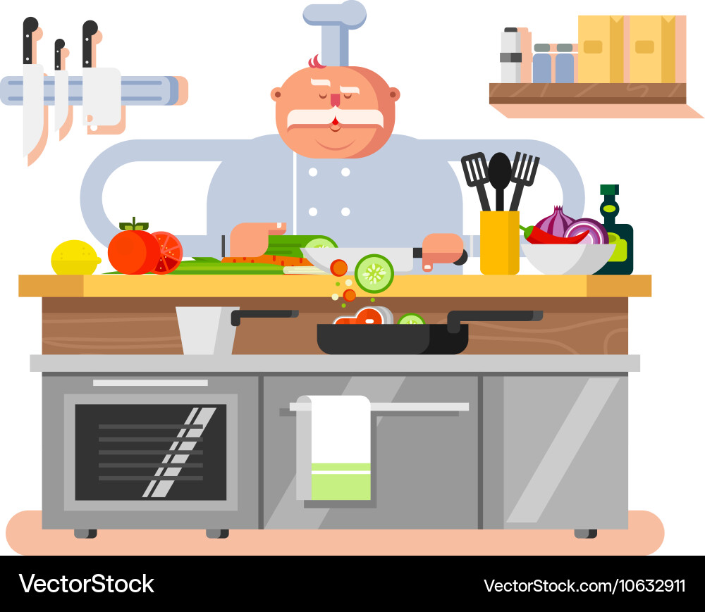 Cook character man Royalty Free Vector Image - VectorStock