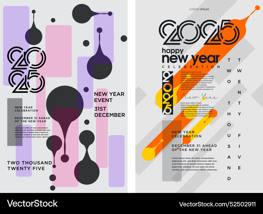 Happy new year 2025 design with elegant Royalty Free Vector