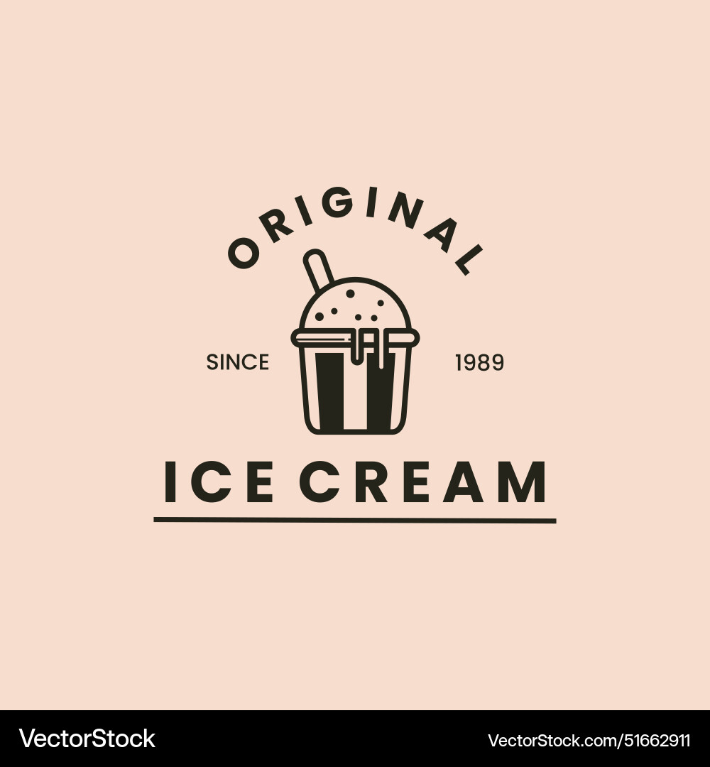 Ice cream label ice cream logo design Royalty Free Vector