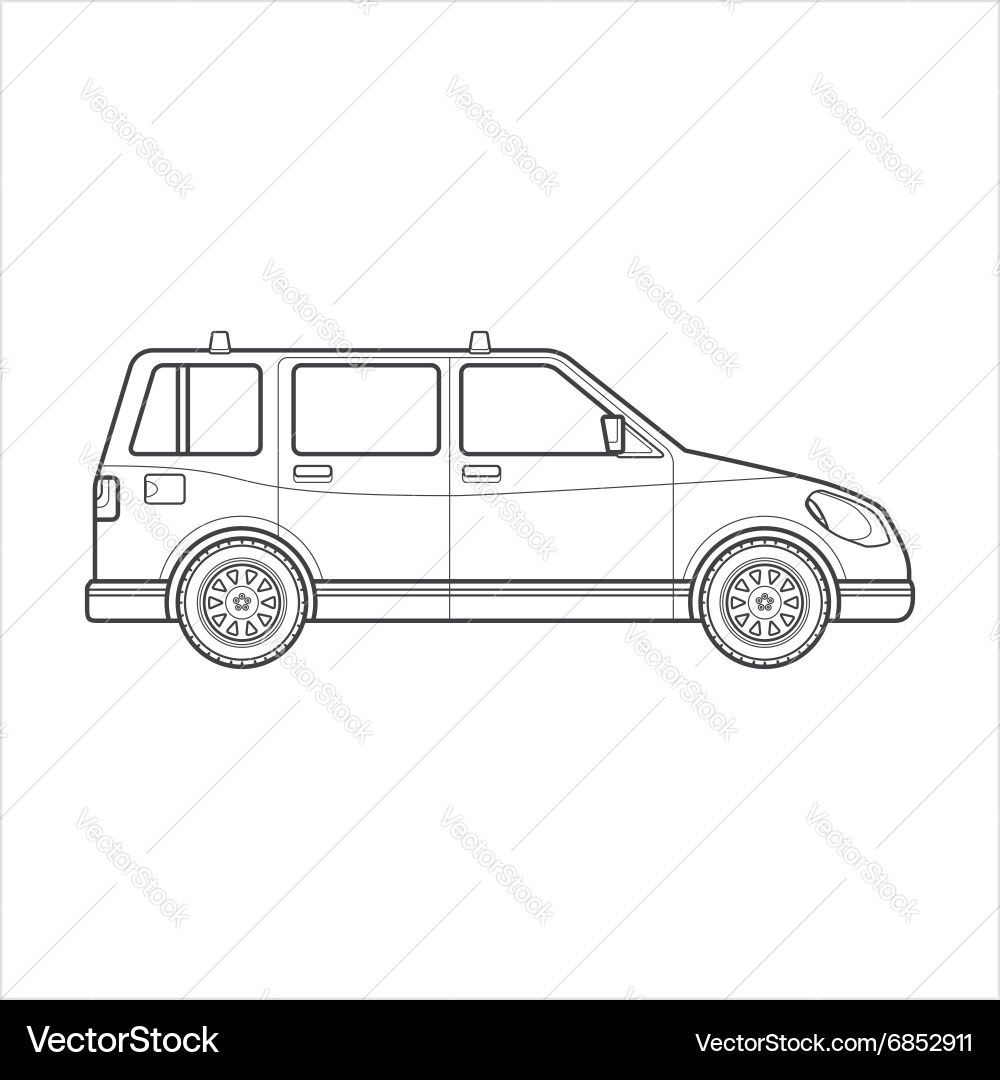 Outline wagon car body style icon Royalty Free Vector Image