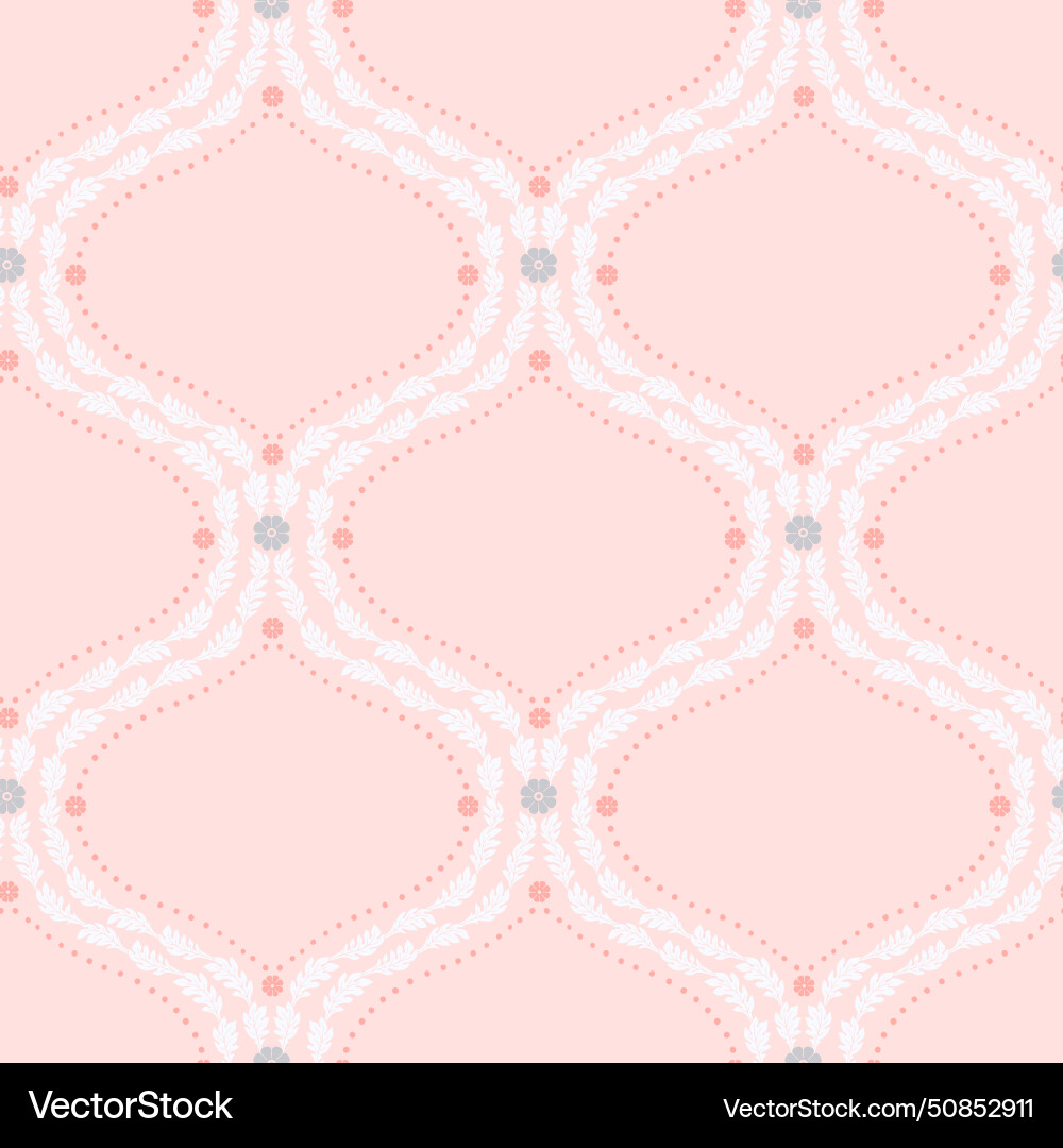 Seamless pattern with white floral ogee Royalty Free Vector