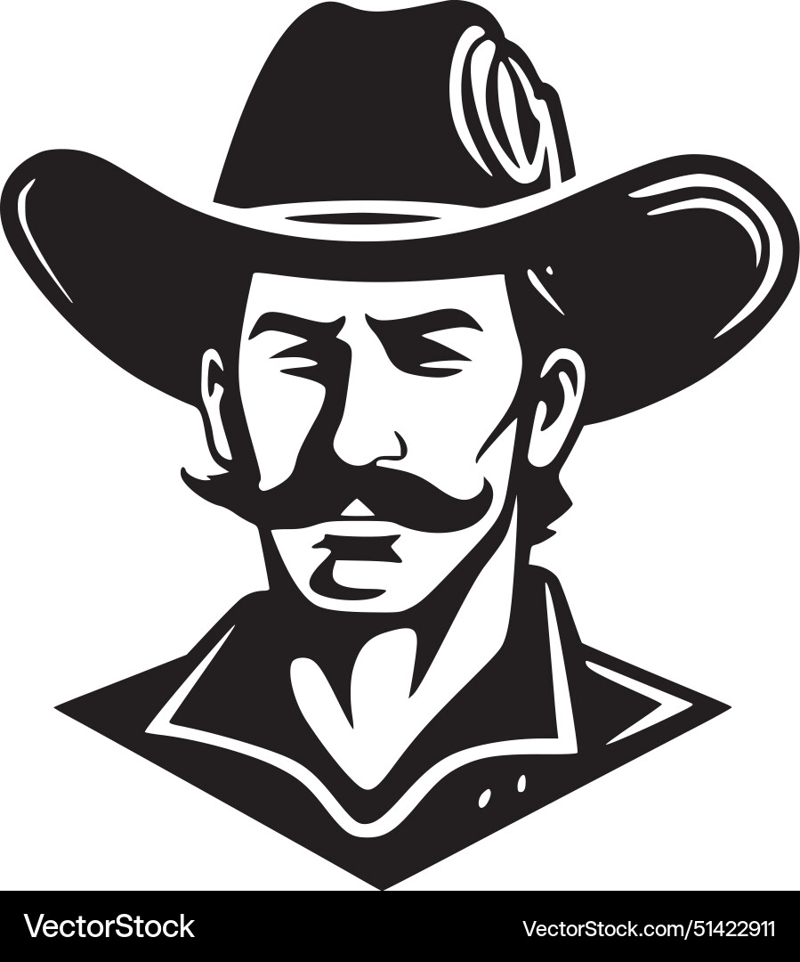 Western - minimalist and flat logo Royalty Free Vector Image