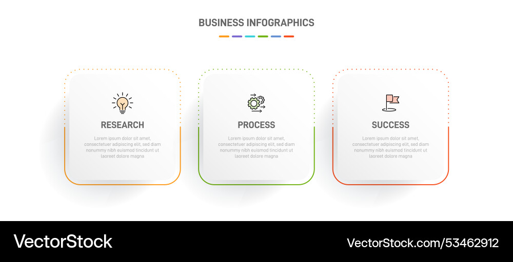 3 clean infographic design shaped elements Vector Image