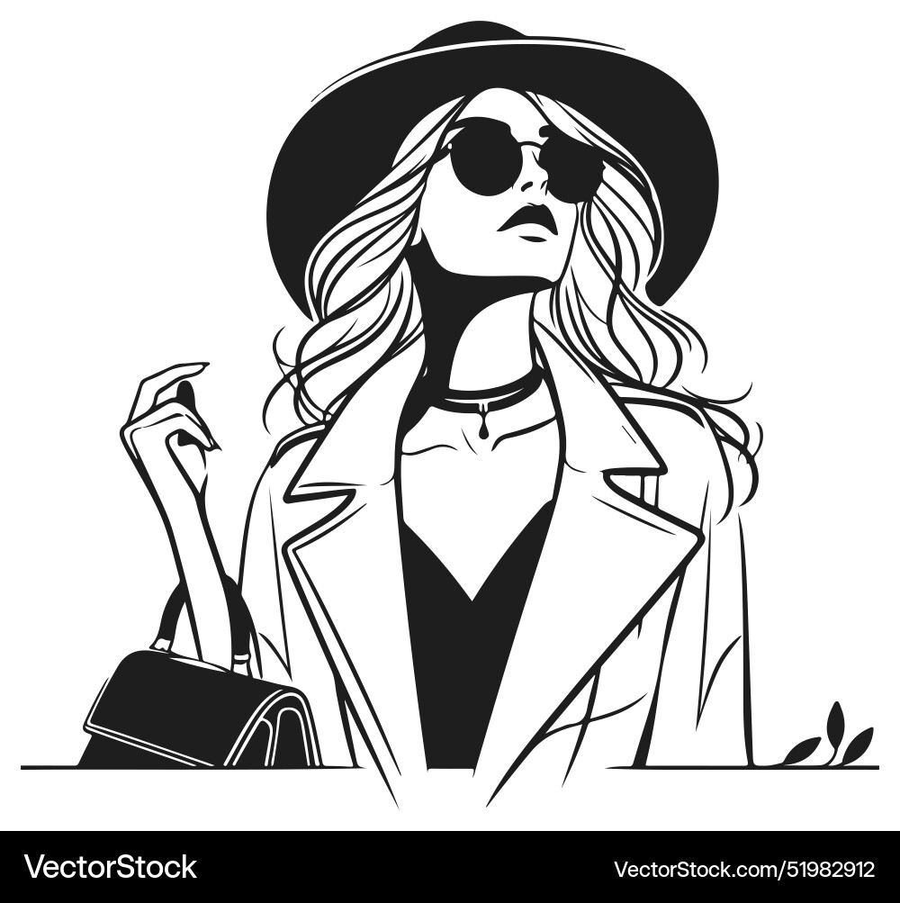 Beautiful mordan girls silhouette design Vector Image