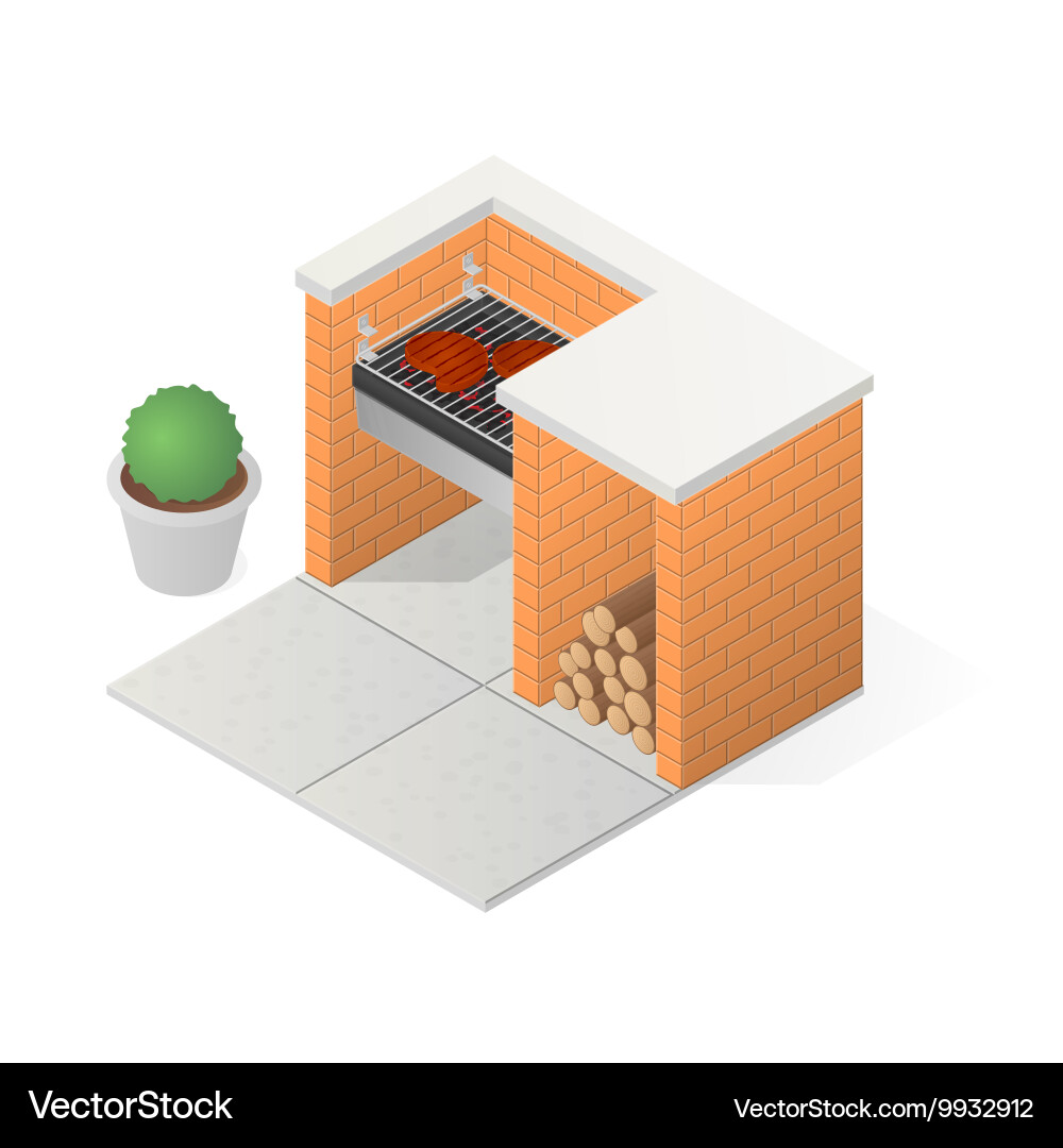 Brick bbq grill Royalty Free Vector Image - VectorStock