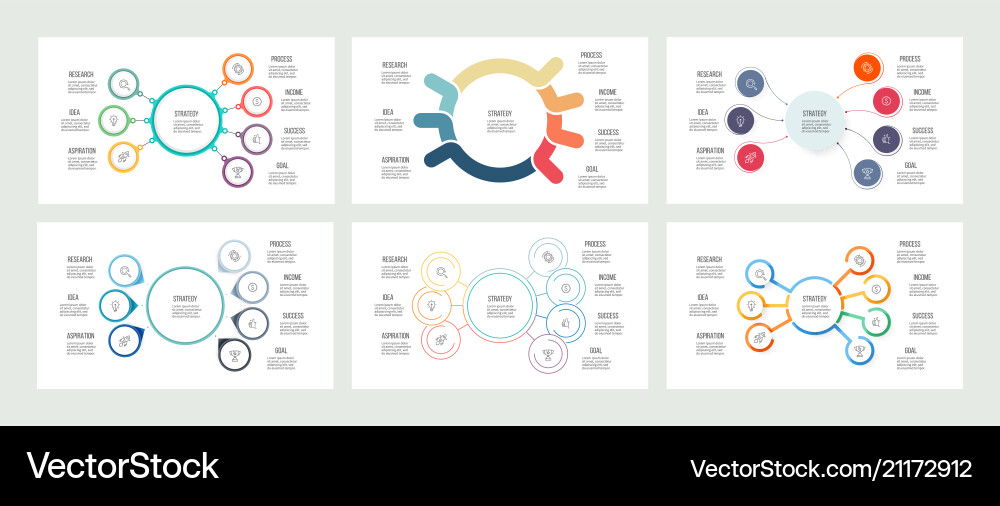Business Organization Charts - 7 Options Vector Image