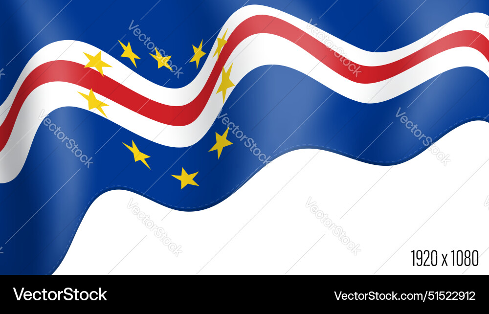 Cape verde country flag realistic independence Vector Image