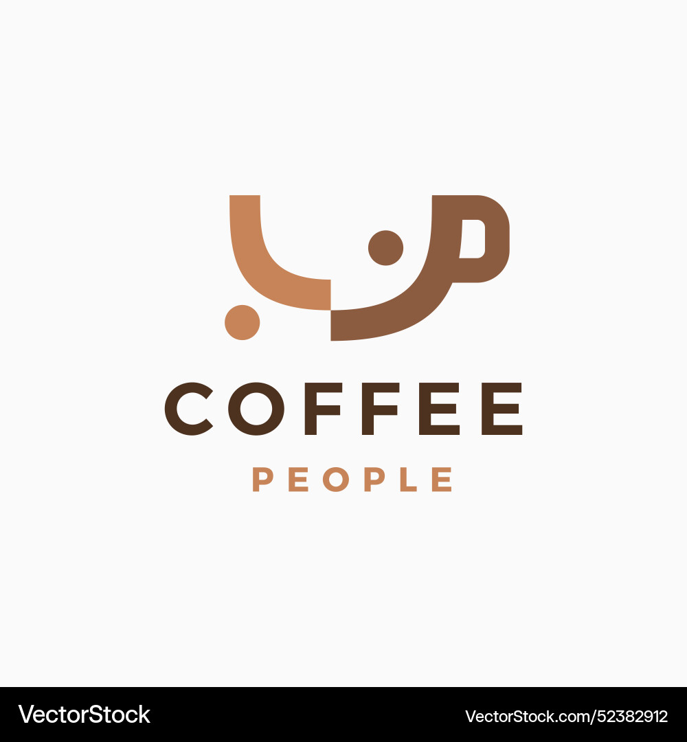 Coffee people community association logo icon Vector Image