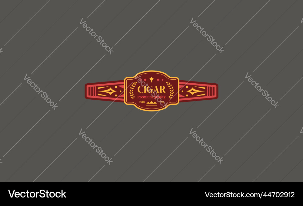 Flat design of cigar label template Royalty Free Vector