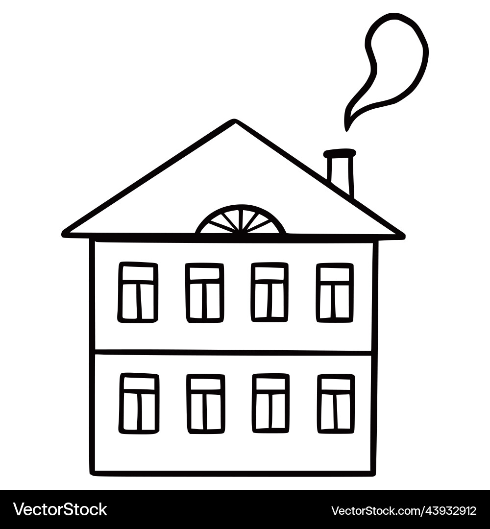 Hand drawn cute house doodle Royalty Free Vector Image