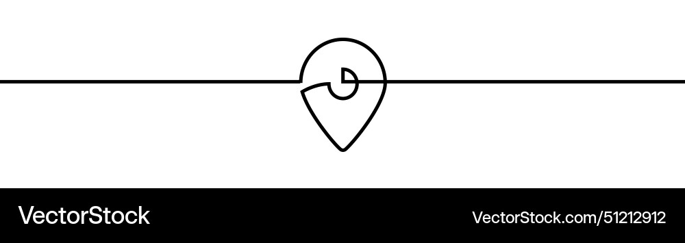 Map pointer shape drawing by continuos line thin Vector Image