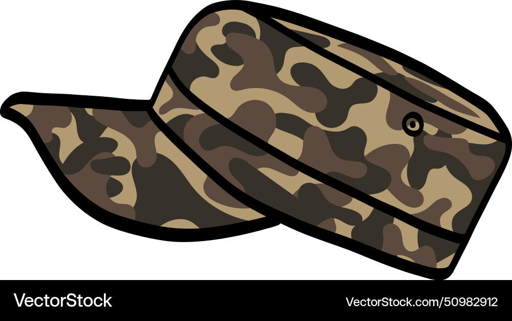 Military hat camo camouflage cap Royalty Free Vector Image