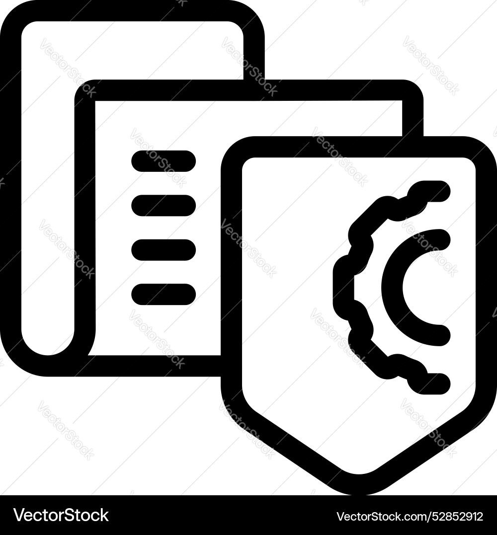 Shield protecting important documents with gear Vector Image